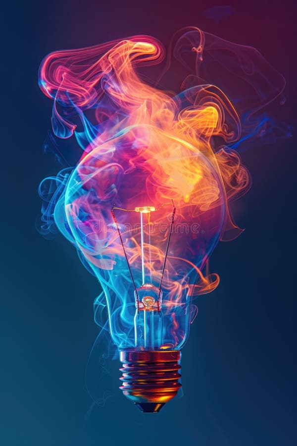 A Light Bulb with Smoke Coming Out of it Stock Illustration ...