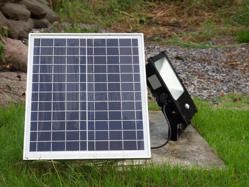 Light bulb with solar cell stock image. Image of cell - 157869605