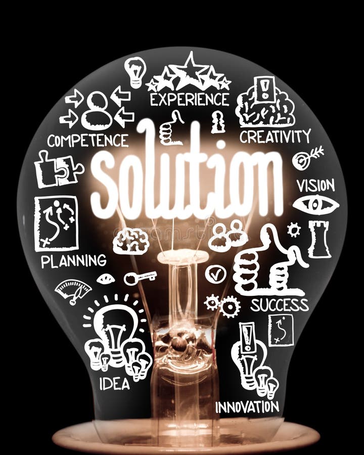 Light Bulb with Solution Concept Stock Image - Image of knowledge ...