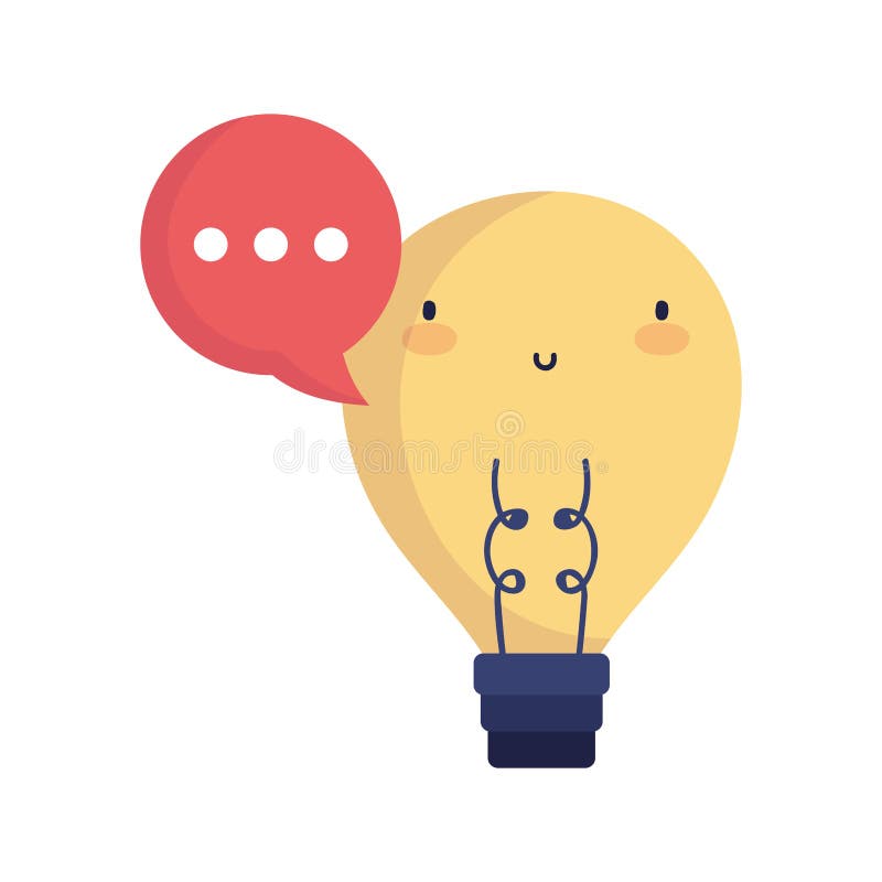 Light Bulb Speech Bubble Creativity Cartoon Character Stock Vector ...