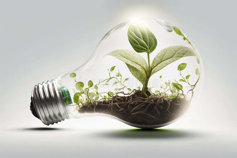 Light Bulb with Sprout Inside Isolated on Transparent Background Stock ...