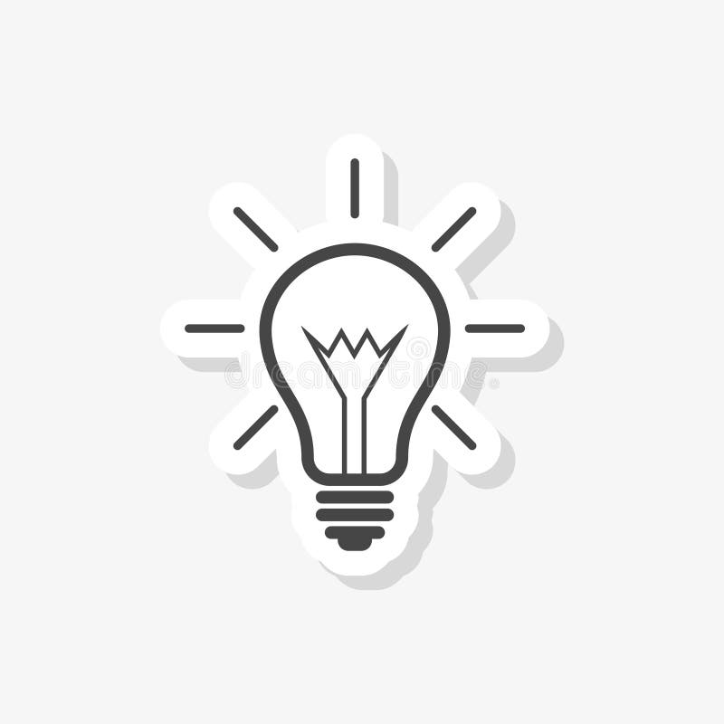 Light Bulb Sticker, Lamp Icon, Simple Icon Stock Illustration ...