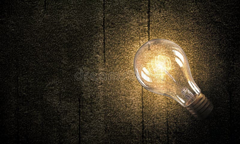 Light Bulb on Stone Surface Stock Image - Image of watt, concept: 72390425