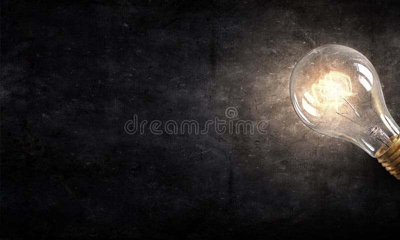 Light Bulb on Stone Surface Stock Photo - Image of glow, decoration ...