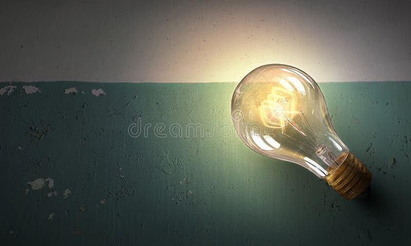 Light Bulb on Stone Surface Stock Image - Image of filament, stone ...