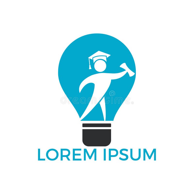 Light Bulb and Student Logo Design. Stock Vector - Illustration of ...