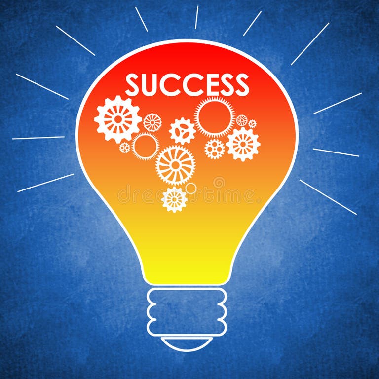 Light Bulb with Success Written on it Stock Photo - Image of stats ...