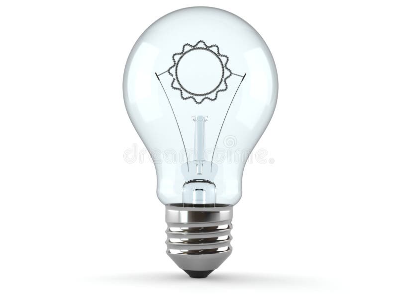 Light bulb with sun icon stock illustration. Illustration of idea ...