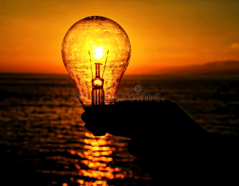 Bulb at sunset stock photo. Image of effect, special - 103180256