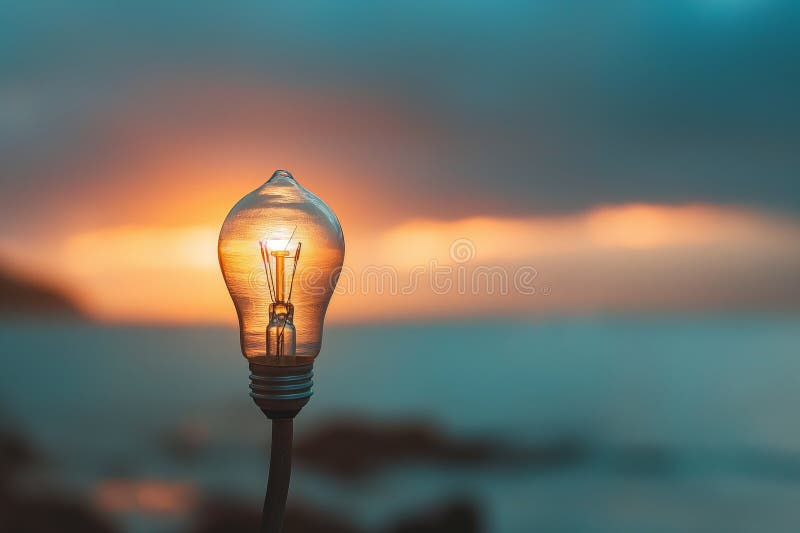 Light Bulb at Sunset stock image. Image of peaceful - 313223335