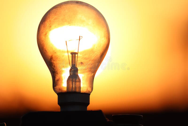 Bulb at sunset stock photo. Image of effect, special - 103180256