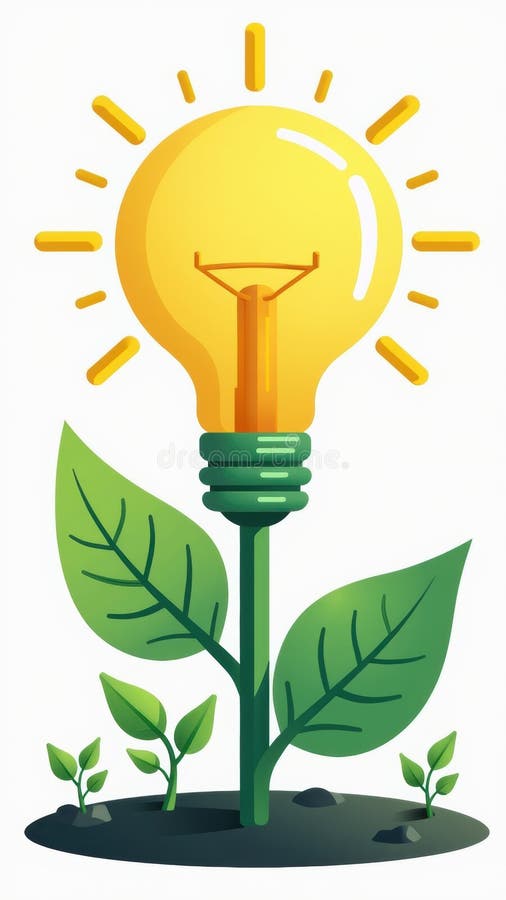 Light Bulb is Surrounded by Green Leaves, Symbolizing the Importance of ...