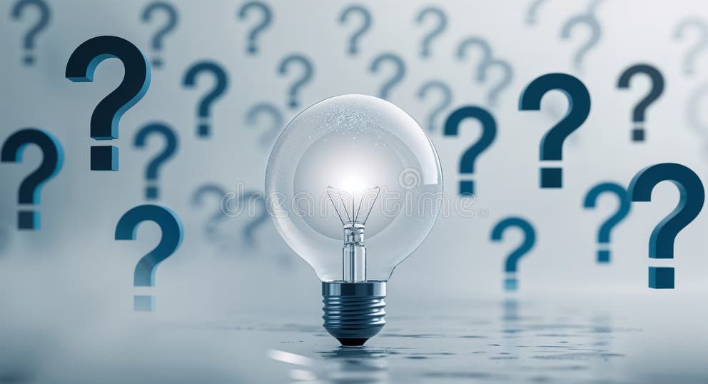 A Light Bulb Surrounded by Question Marks Symbolizing Ideas and ...