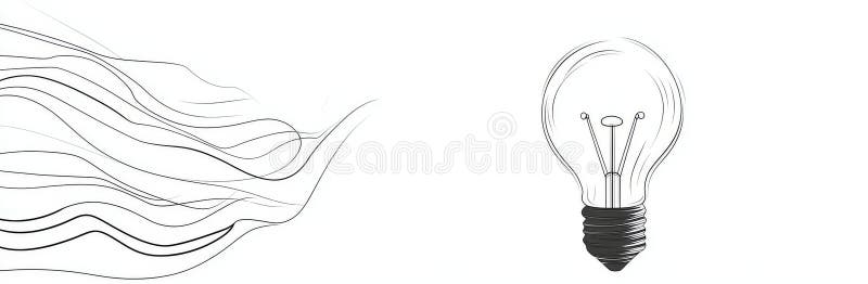 Light Bulb Symbol Continuous One-line Drawing. Stock Illustration ...