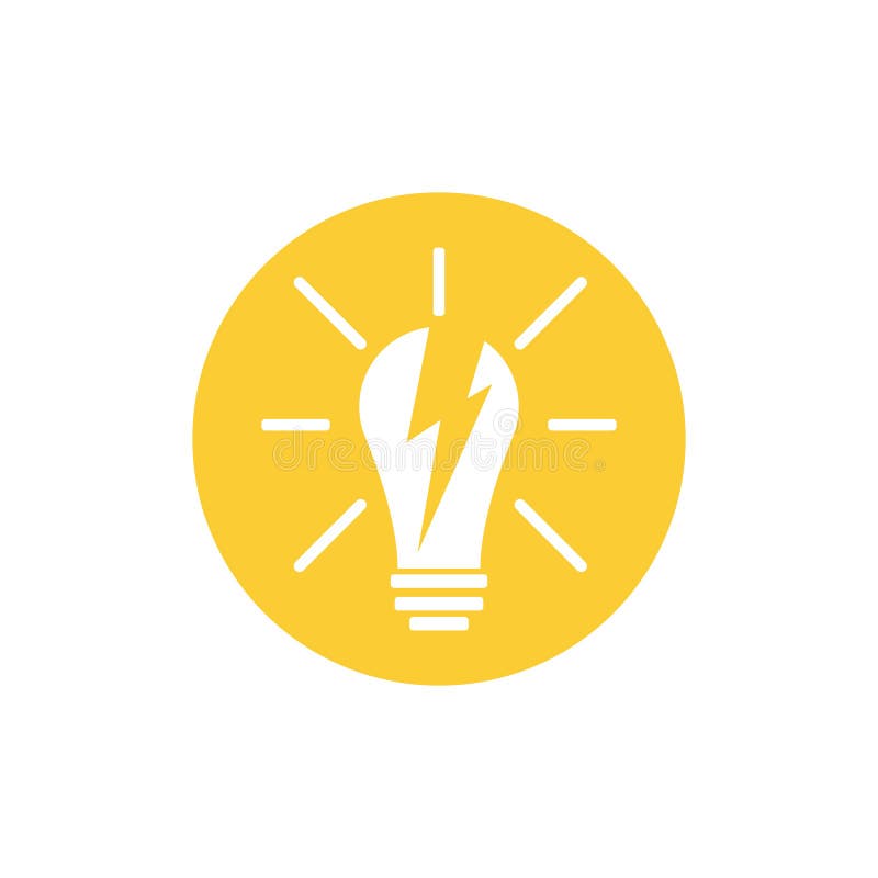 Light bulb symbol icon stock vector. Illustration of illuminated ...