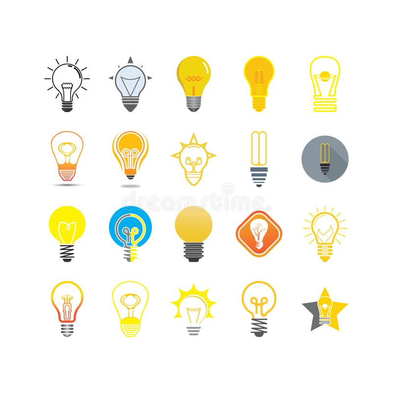 Light bulb symbol icon stock vector. Illustration of light - 252028452