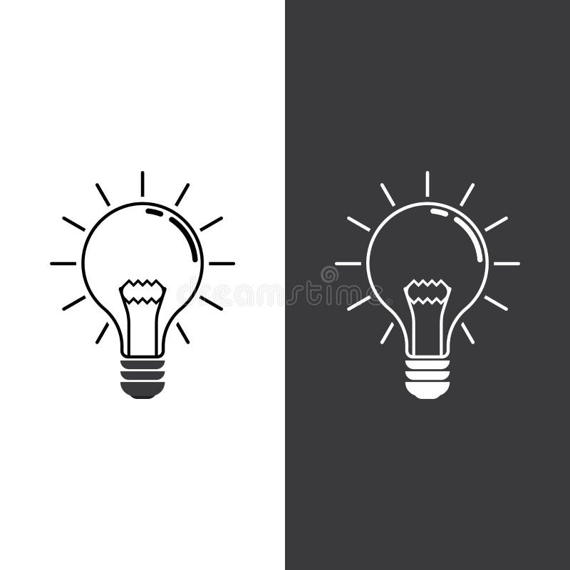 Light bulb symbol icon stock vector. Illustration of line - 252028465