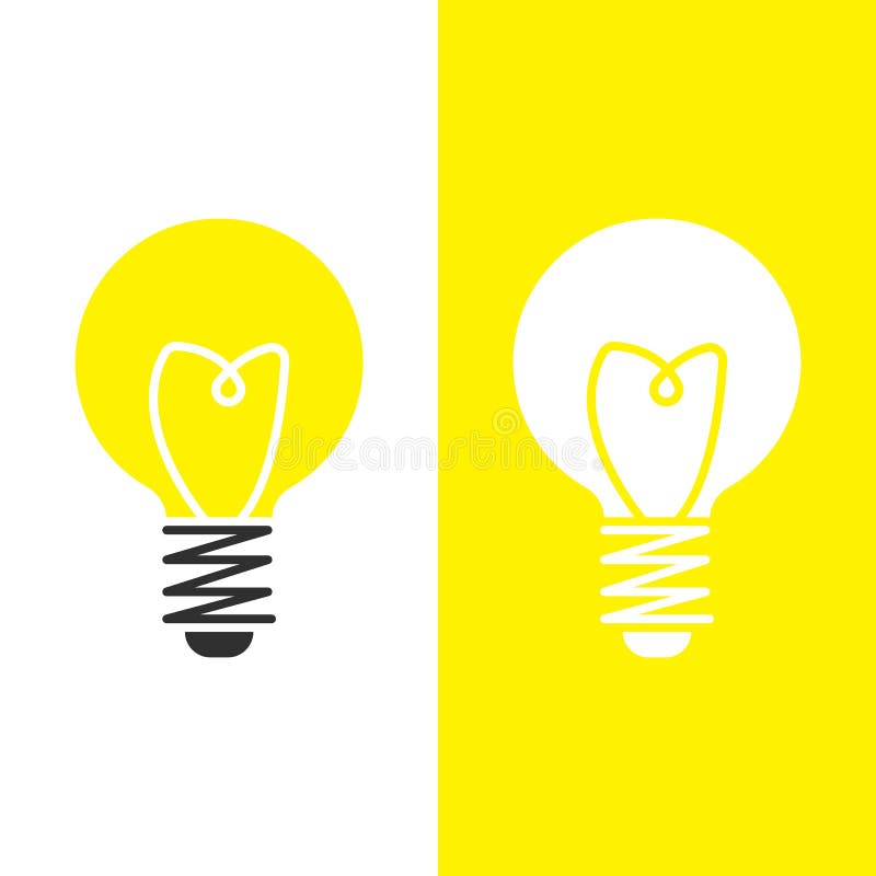 Light bulb symbol icon stock vector. Illustration of line - 252028526