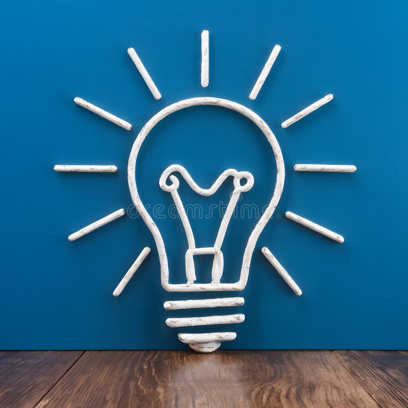 Light Bulb Symbol Representing Bright Idea in Front of Blue Board ...