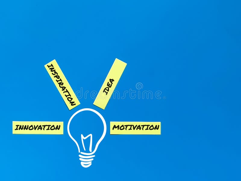 Light Bulb Symbol with Words Innovation, Inspiration, Idea and ...