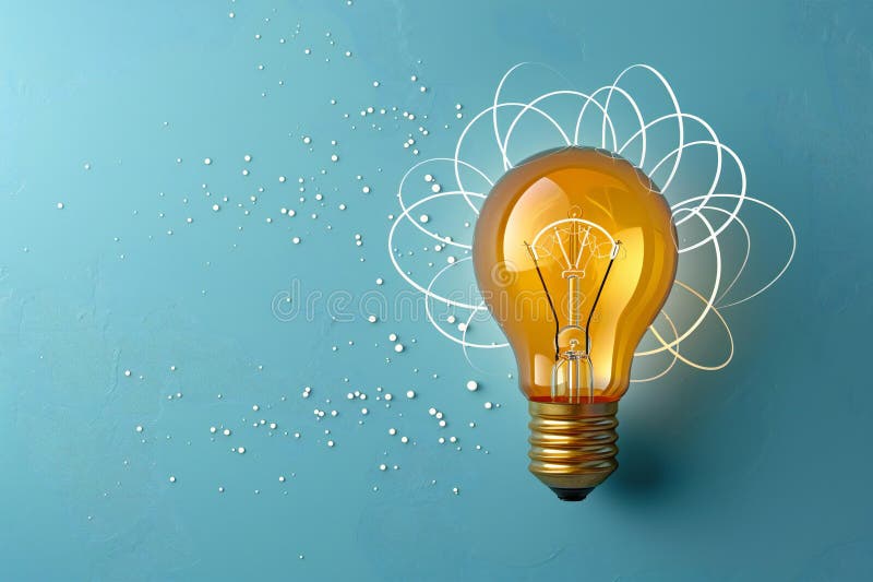A Light Bulb Symbolizing Ideas and Creativity, with a Tangled Line ...