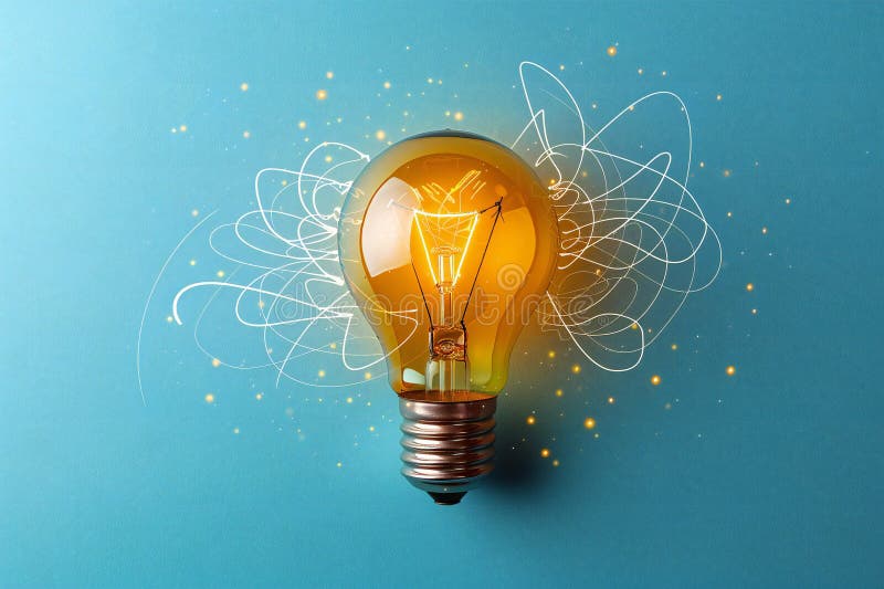 A Light Bulb Symbolizing Ideas and Creativity, with a Tangled Line ...
