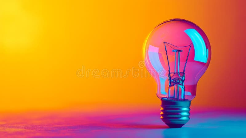 Light Bulb on Table, Illuminating the Room with Radiant Light Stock ...