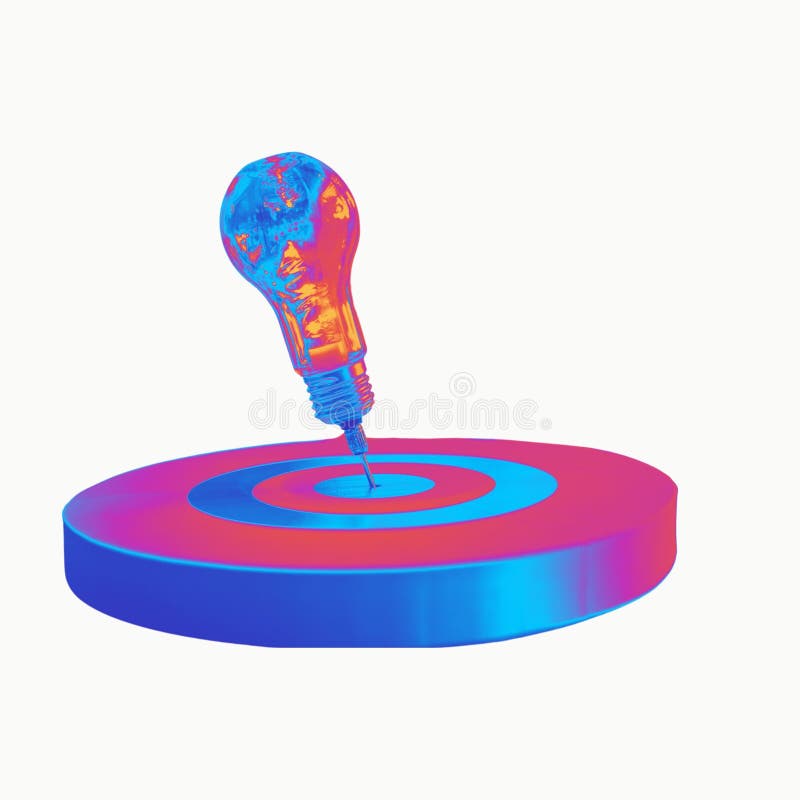 A light bulb on a target stock illustration. Illustration of furniture ...
