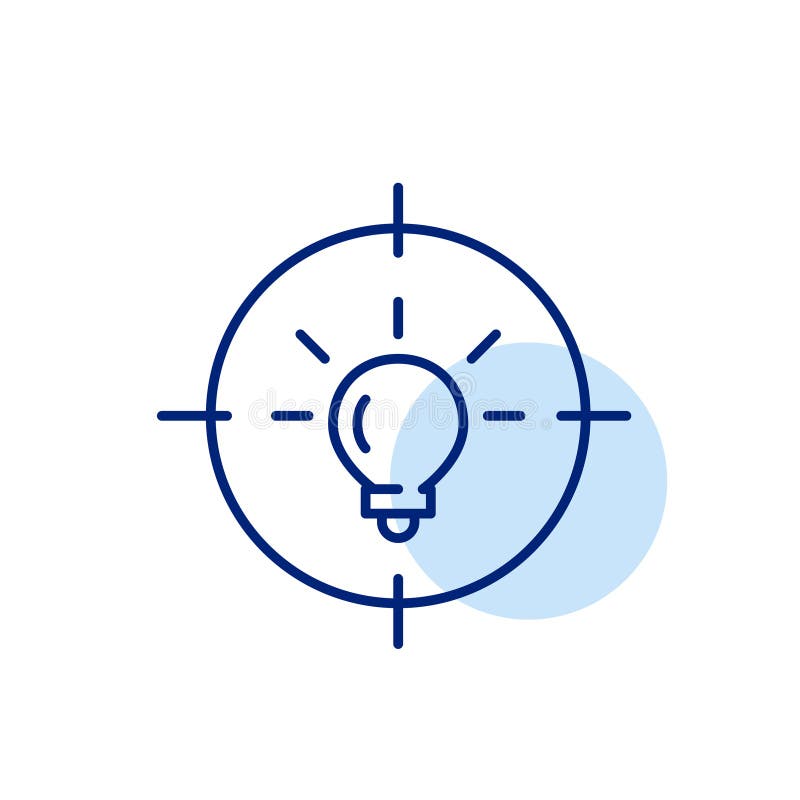 Light Bulb in Target. Focused Innovation and Creativity, Strategic ...