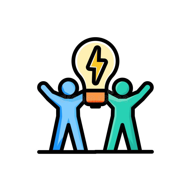 Light Bulb Team Icon Brainstorming Logo Symbol Stock Illustration ...