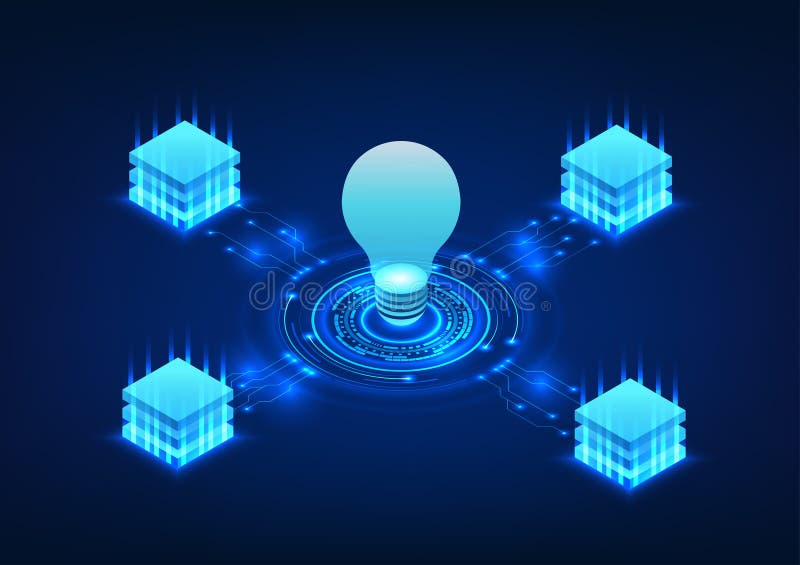 Light Bulb Technology with a Light Bulb in the Middle that is Connected ...