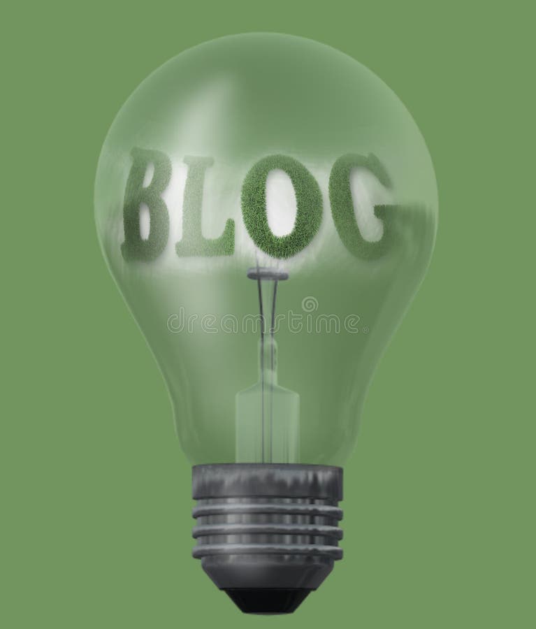 Light bulb with text blog stock illustration. Illustration of bright ...