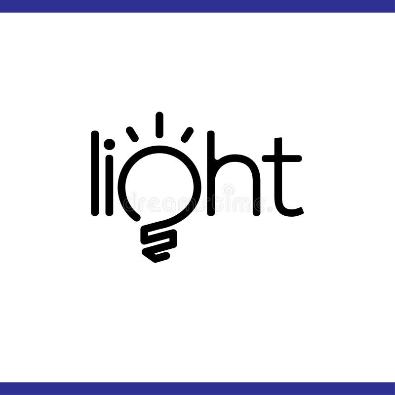 Light Bulb Text Logotype Vector Template Stock Vector - Illustration of ...
