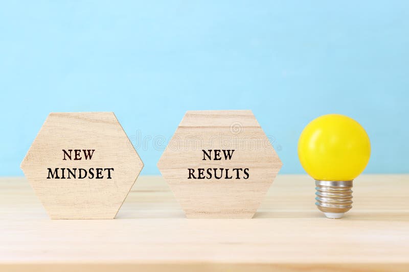 Light Bulb with the Text New Mindset in Front of the Bright Sun Stock ...