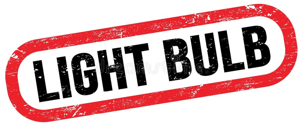 LIGHT BULB, Text Written on Red-black Stamp Sign Stock Illustration ...