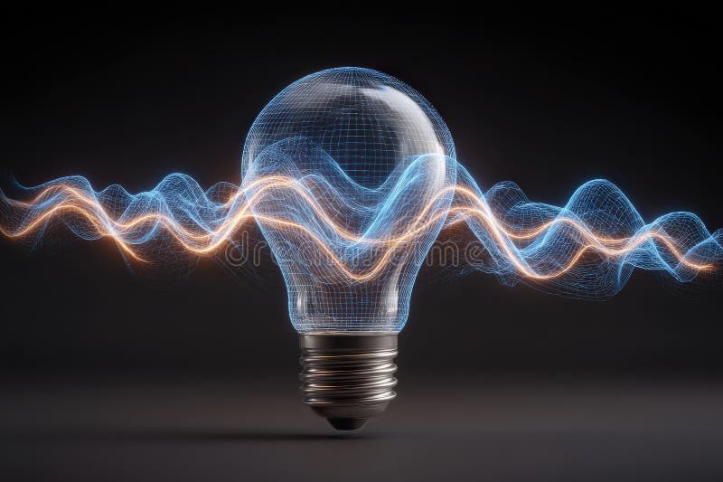 Creative Light Bulb Design with Digital Waves Symbolizes Innovation and ...