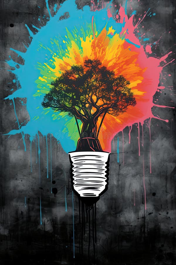 Light Bulb with Tree Inside. Concept of Growth, Idea, Creativity ...