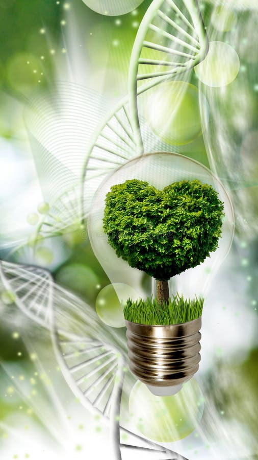 Light Bulb with Tree Inside. the Crown of the Tree is Made in the Shape ...