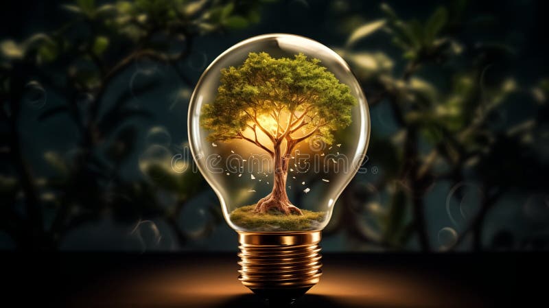 A Light Bulb with a Tree Inside is a Powerful Symbol of Hope and Stock ...
