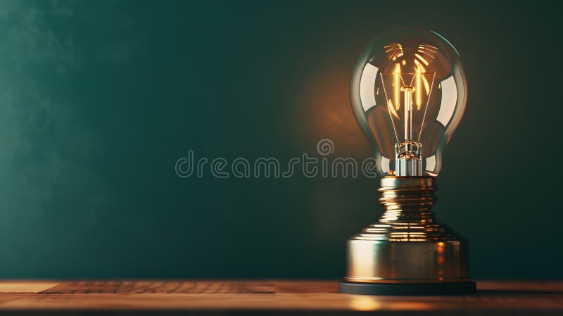 Light Bulb with a Trophy Ideas Leading To Winning Growth. Stock ...