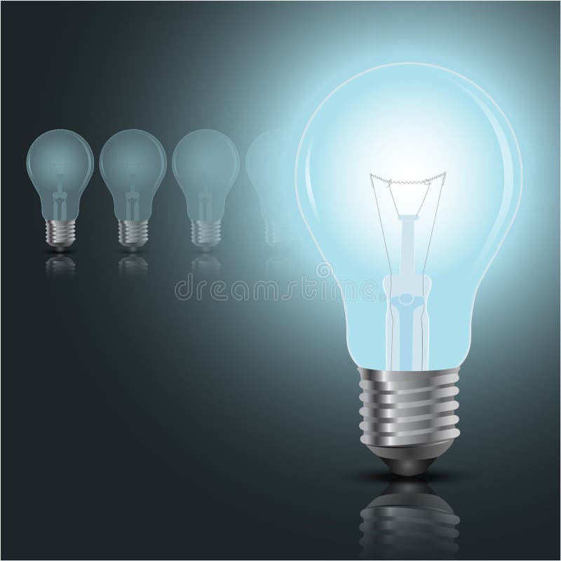 Light bulb turn on stock illustration. Illustration of bulb - 34703935