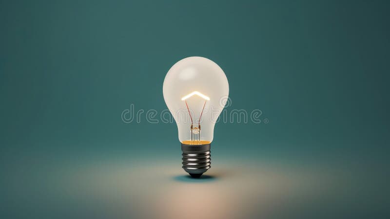 Minimalist 1980s Design: Light Bulb in 3d Turquoise and Beige Stock ...