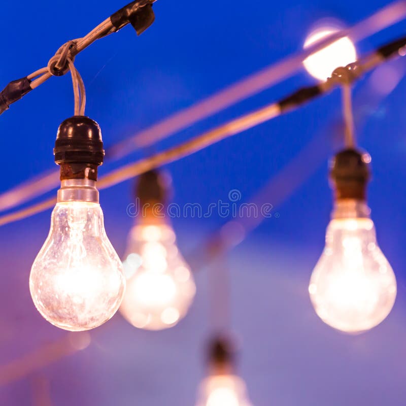 Light bulb at twilight stock photo. Image of electricity - 37871384