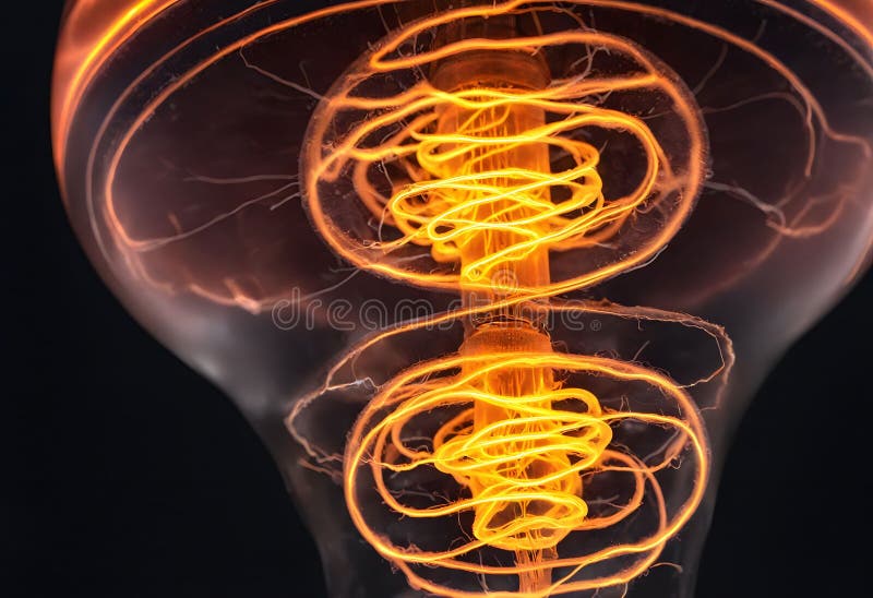 A Light Bulb with a Twisted Wire Inside of it Ai Generated Stock ...
