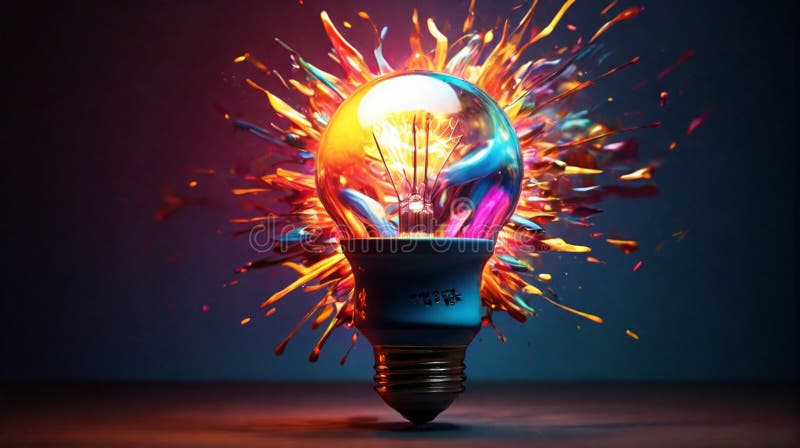 A Light Bulb with Unconventional Colors, Symbolizing Out-of-the-box ...