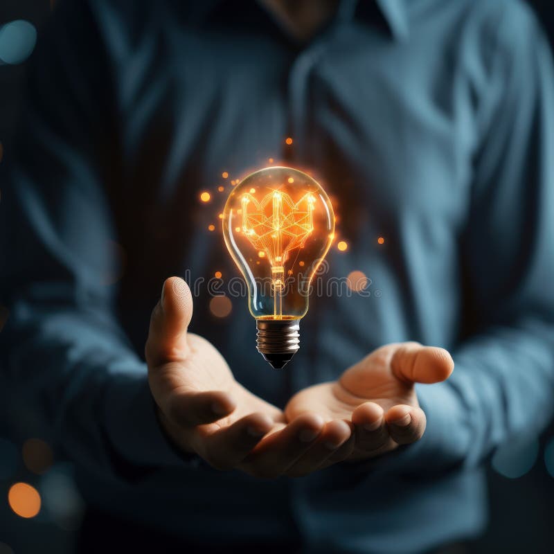 Light Bulb. Unique Idea Concept with Light Bulb. Unique Creative Idea ...