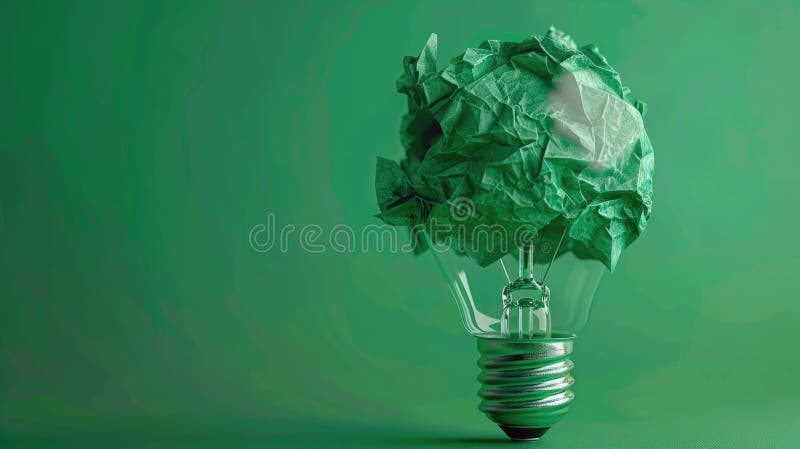 Light Bulb with Unique Paper Tree Inside, Perfect for Creative Concepts ...