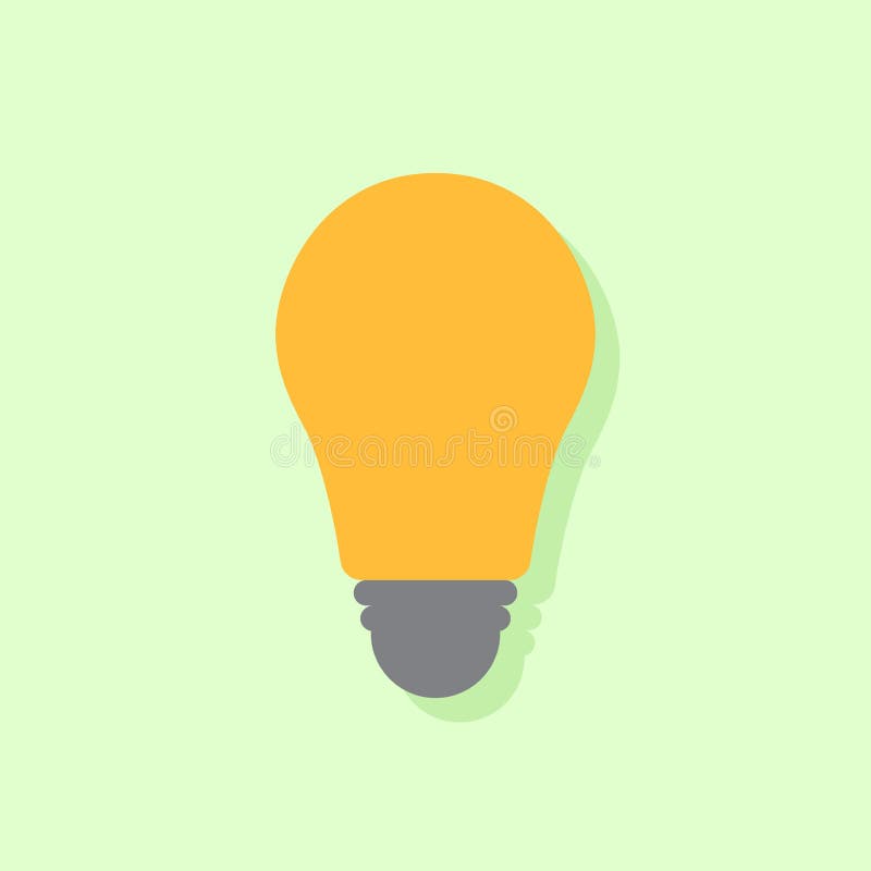 Light Bulb Flat Design Vector Illustration Stock Vector - Illustration ...