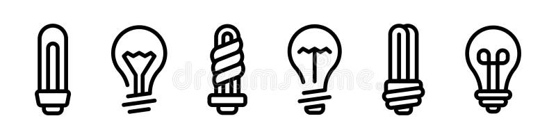 Light Bulb Vector Icon. Electric Lamp Icons Stock Vector - Illustration ...