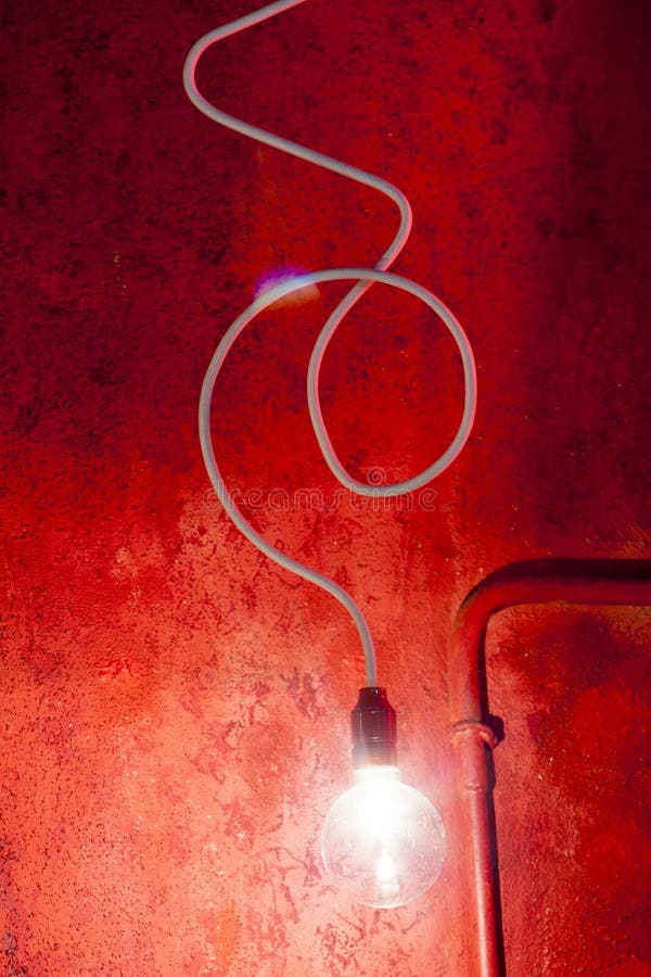 Light Bulb on Very Red Background Stock Image - Image of bright, light ...